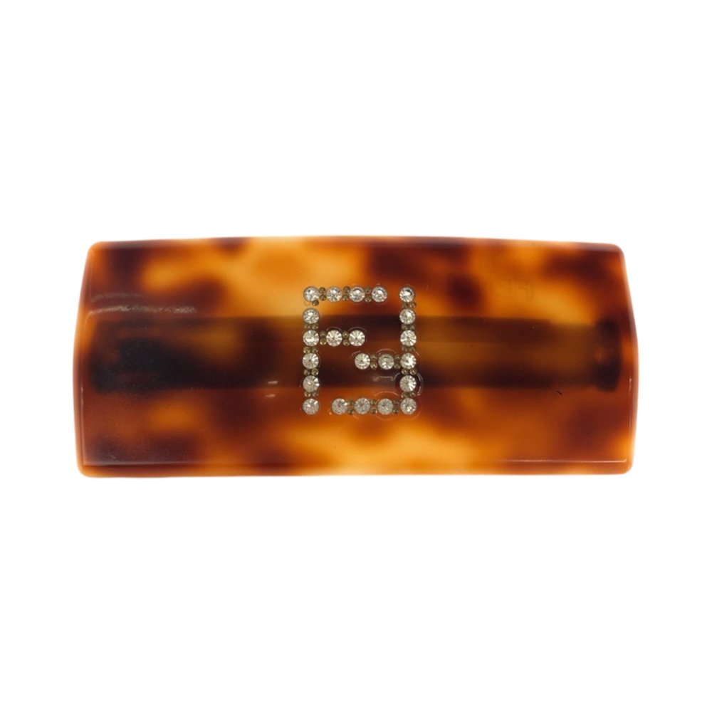 Fendi Vintage Tortoise Shell Ff Logo Brown Gold Metal… - Gem